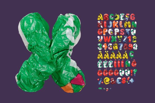 Plastic Bags Font - Recycling OpenType Alphabet | Handmadefont.com