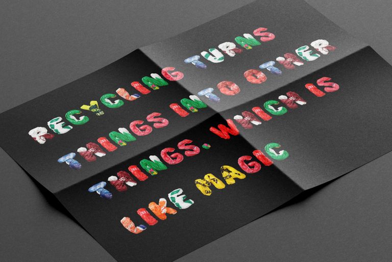 Plastic Bags Font - Recycling OpenType Alphabet | Handmadefont.com