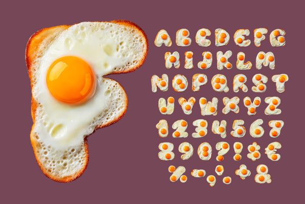 Fried Eggs Font - A Unique Tasty Alphabet | Handmadefont.com