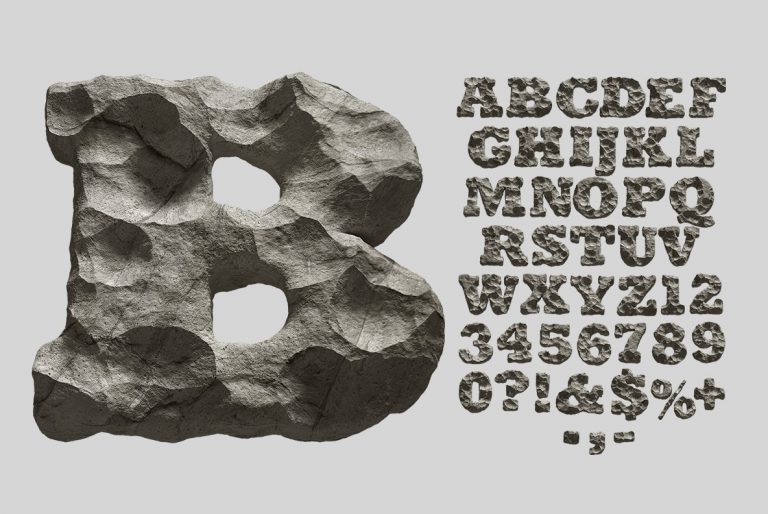 Rock Font - Stone OpenType Typeface | Handmadefont