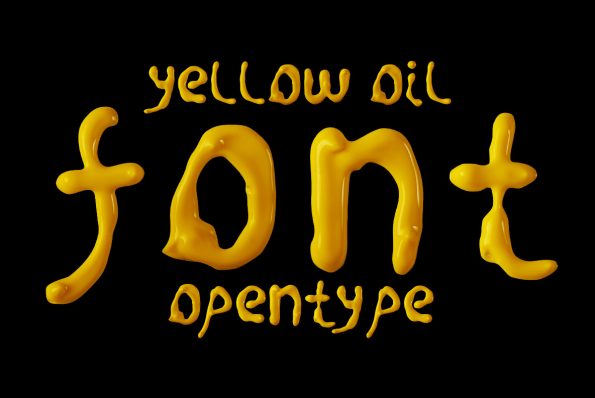 Yellow Oil Font - Artistic OpenType Alphabet | Handmadefont.com