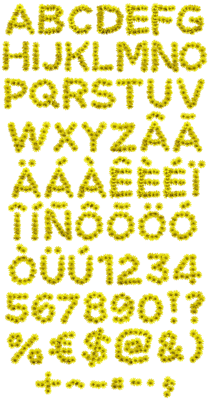 Buy Yellow Flowers Font And Make Love, Not War With It