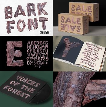 Bark Font - Wooden OpenType Alphabet | Handmadefont.com