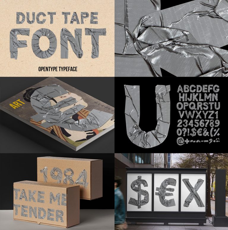 Duct Tape Font - Grey OpenType Typeface | Handmaefont.com