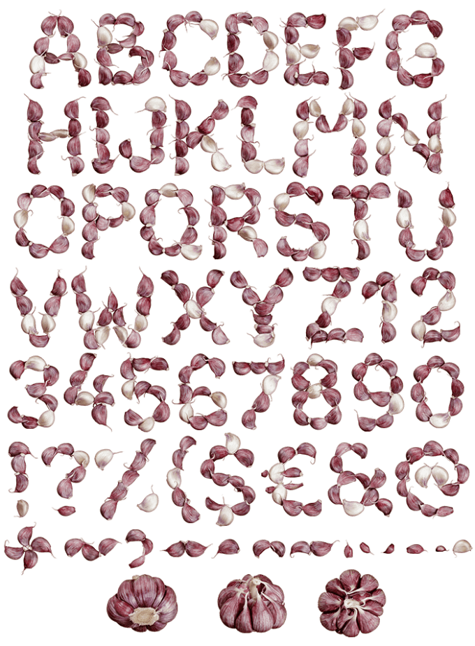 Buy Garlic Font To Dress Designs And Scare Vampires Off