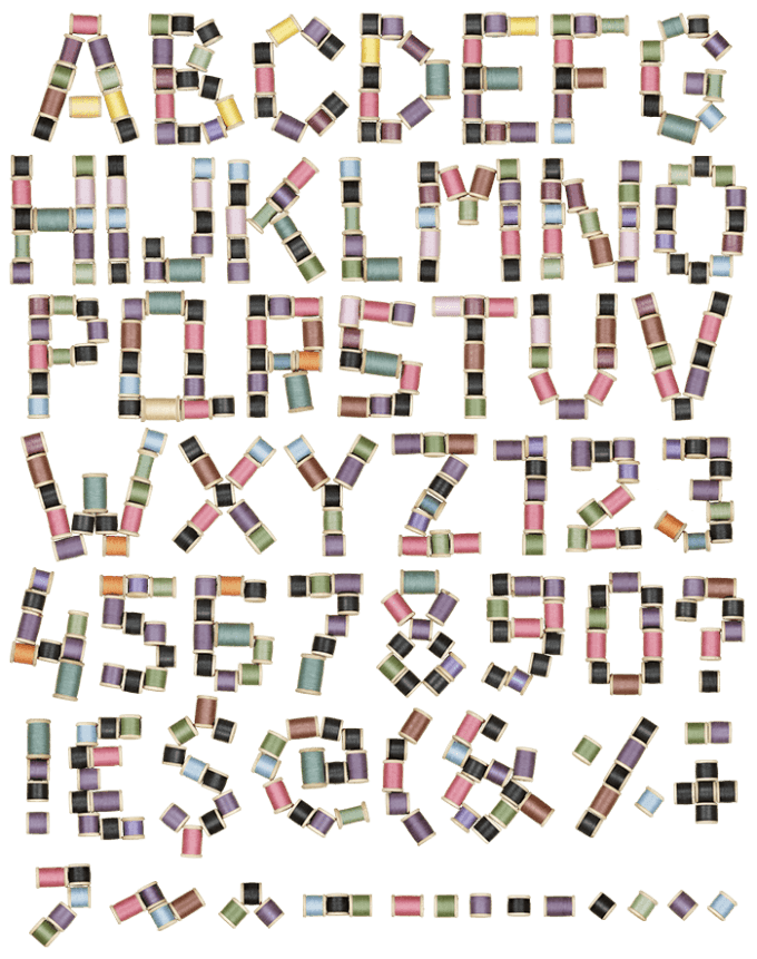 Spool of Thread Font - Handmadefont