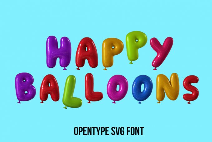 Balloons Font - Party OpenType Alphabet | Handmadefont.com