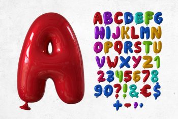 Balloons Font - Party OpenType Alphabet | Handmadefont.com