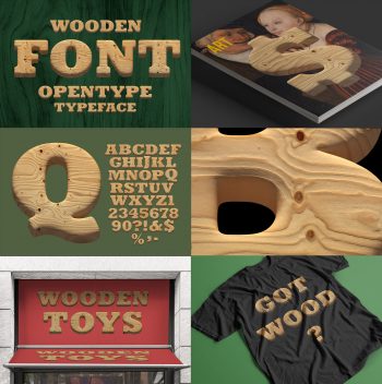 Wooden Font - Timbered OpenType Alphabet | Handmadefont.com