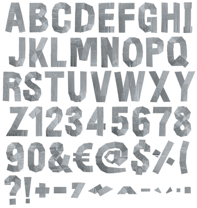 Tape Font - OpenType Alphabet | Handmadefont.com
