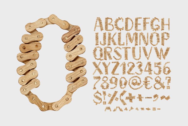 Wooden Chain Font - Alphabet made of wood | Handmadefont.com