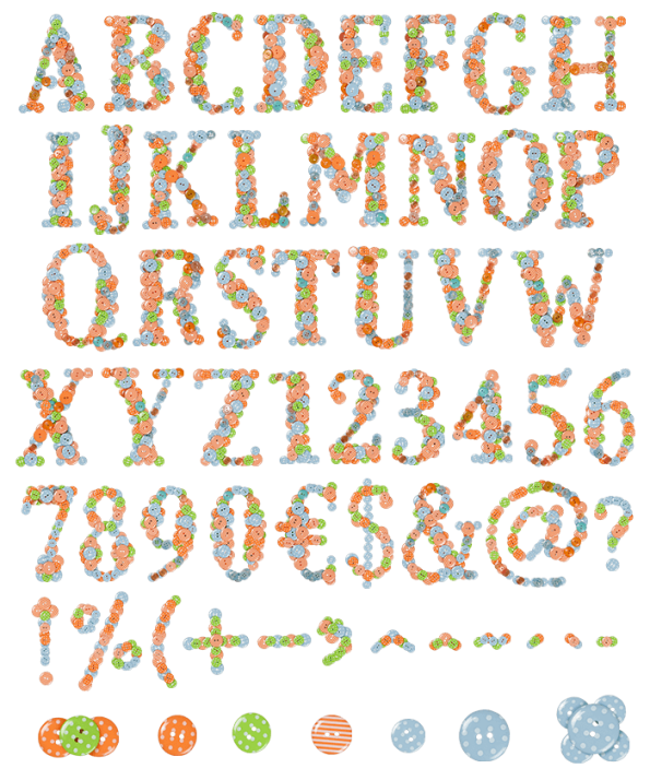 Buttons Font - Alphabet made from buttons | Handmadefont.com