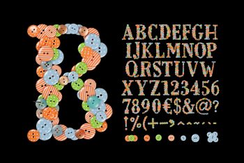 Buttons Font - Alphabet made from buttons | Handmadefont.com