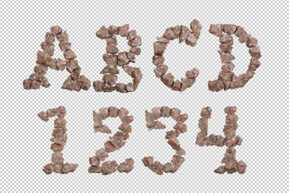 Granite Font - Stone OpenType Alphabet | Handmadefont.com