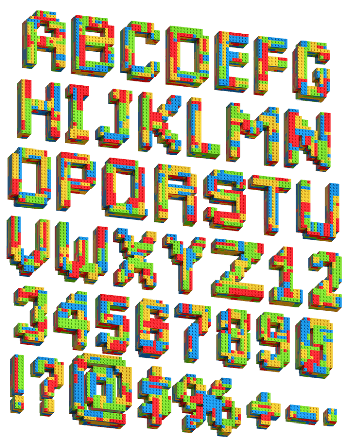 Browse Lego Random Color Font And Play Your Design Game