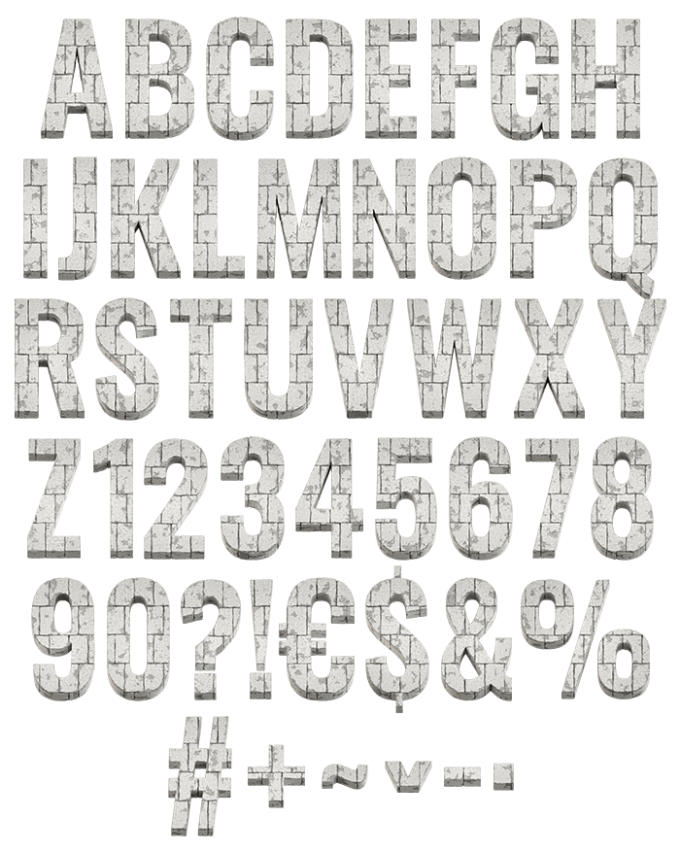 Concrete Wall alphabet - Handmadefont