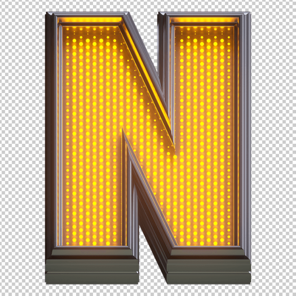 Yellow LEDs alphabet - Handmadefont