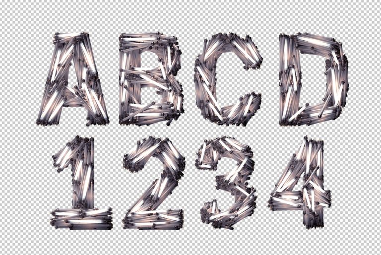 Fluorescent Lamp Font - PNG letter set| Handmadefont.com
