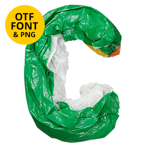 Plastic Bags Font - Recycling OpenType Alphabet | Handmadefont.com