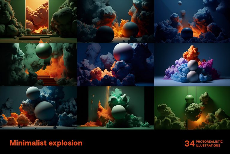 Minimalist explosion - Images of vibrant explosions | Handmadefont.com