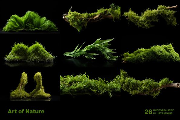 Art of Nature illustrations - Green art compositions | Handmadefont.com