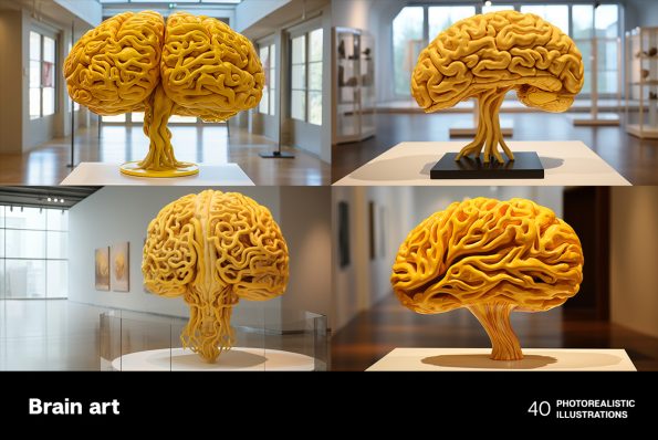 Brain Art illustrations - Brain sculptures| Handmadefont.com