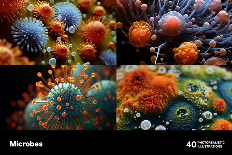 Microbes Images - Microbes and Bacteria illustrations | Handmadefont.com