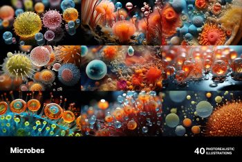 Microbes Images - Microbes and Bacteria illustrations | Handmadefont.com