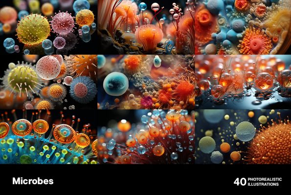 Microbes Images - Microbes and Bacteria illustrations | Handmadefont.com