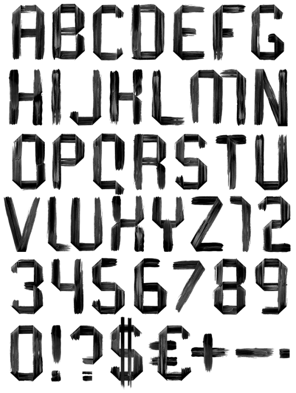 Black Brush Font - Creative OpenType Alphabet | Handmadefont.com