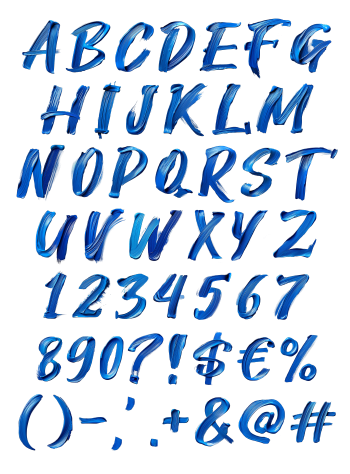 Blue Paint Stroke Font - Creative alphabet | Handmadefont.com