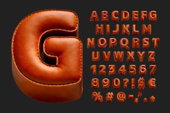 Brown Leather Font - Elegant alphabet | Handmadefont.com