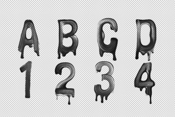 Melted Black Paint Font - Stroke alphabet | Handmadefont.com