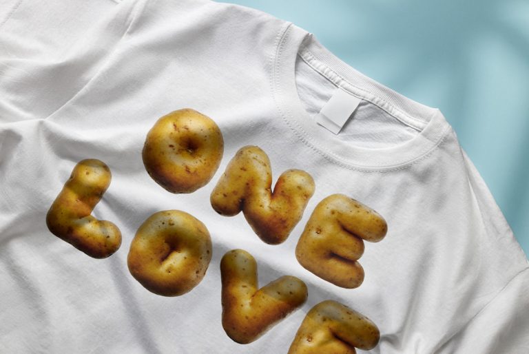 Potato Font - Organic vegetable alphabet | Handmadefont.com