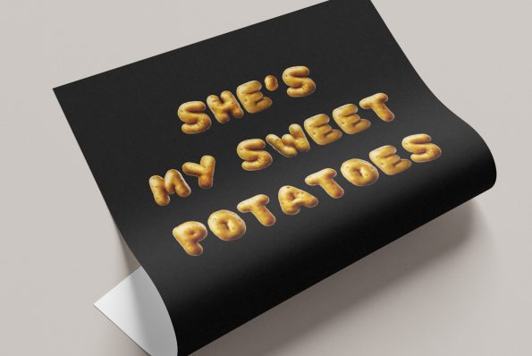 Potato Font - Organic vegetable alphabet | Handmadefont.com