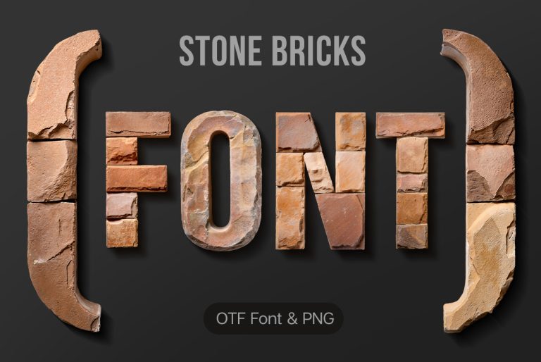 Stone Bricks Font - Strong alphabet | Handmadefont.com