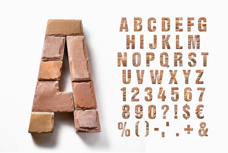 Stone Bricks Font - Strong alphabet | Handmadefont.com