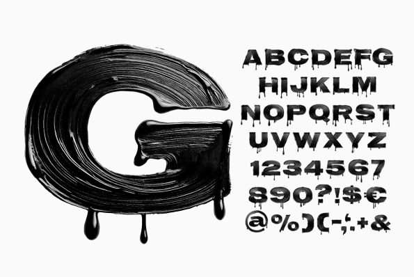Stroke Edge Font - Black paint alphabet | Handmadefont.com