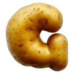 Potato Font - Organic vegetable alphabet | Handmadefont.com