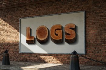 Wooden Logs Font - Nature alphabet | Handmadefont.com