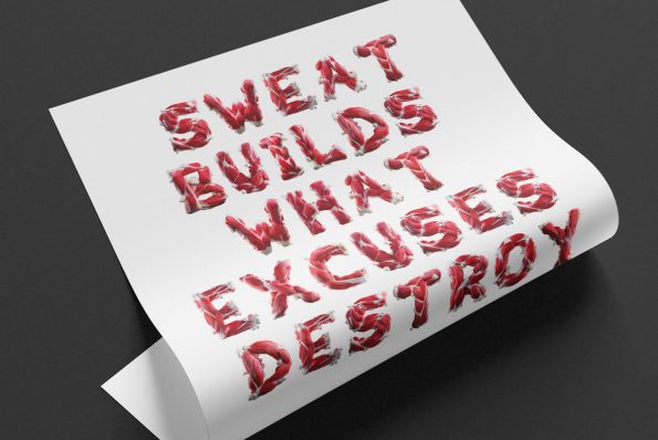 Muscles Font - Athletic Body Alphabet | Handmadefont.com