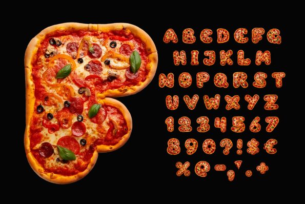 Pizza Font - Crusty ann Cheesy Alphabet | Handmadefont.com