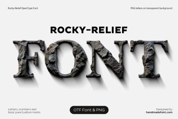 Rocky Relief Font - Stone Alphabet | Handmadefont.com