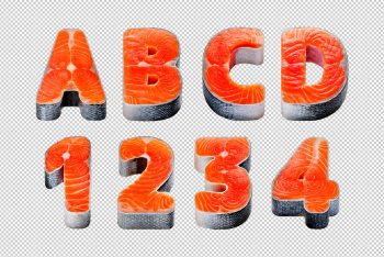 Salmon Font - Raw Fish Alphabet | Handmadefont.com