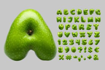 Green Apple Font - Fruit Alphabet | Handmadefont.com