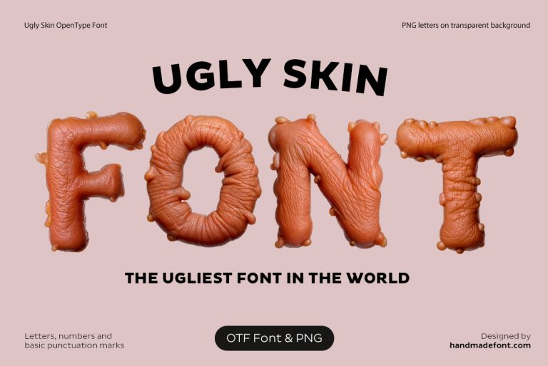 Ugly Skin Font - Funny Alphabet | Handmadefont.com