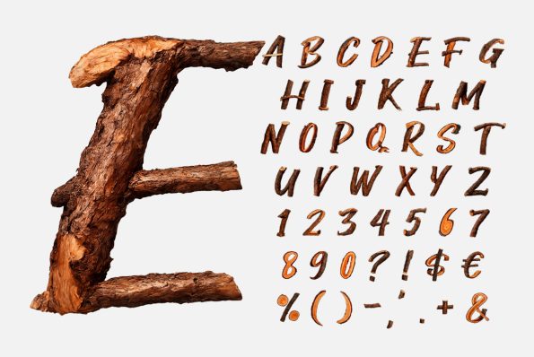 Wood Log Font - Wooden Alphabet | Handmadefont.com