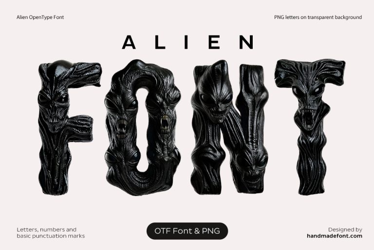 Alien Font - Outer Space Humanoid Alphabet | Handmadefont.com