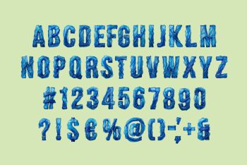 Recycling Bags Font - Blue Garbage Bags Alphabet | Handmadefont.com