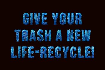 Recycling Bags Font - Blue Garbage Bags Alphabet | Handmadefont.com